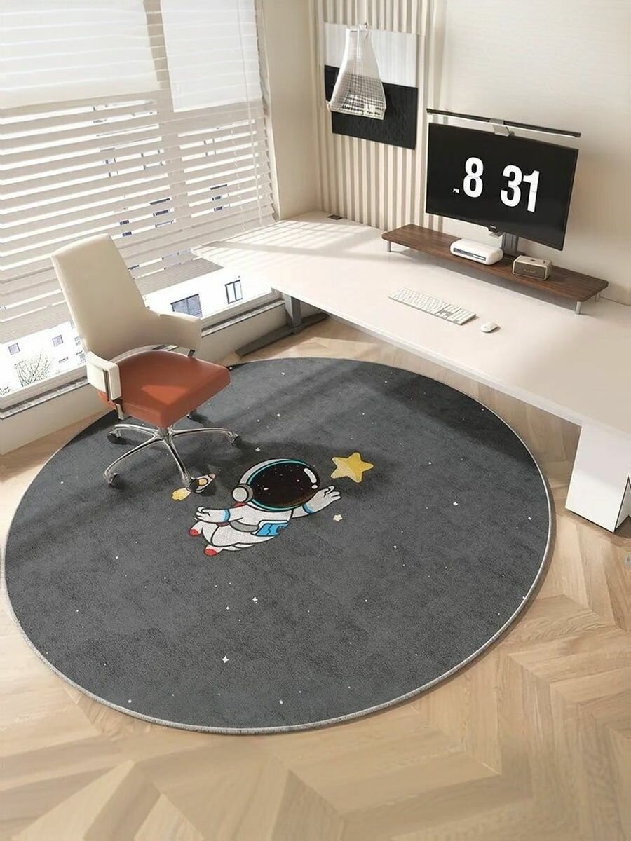 Защитный коврик 2х2 м, Круглый ковер, различные стили, короткий бархатный хрустальный бархат