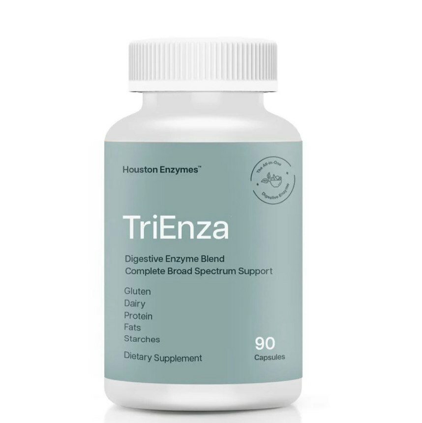 Houston Enzymes, TriEnza, ферменты при пищевой непереносимости, 90 капсул