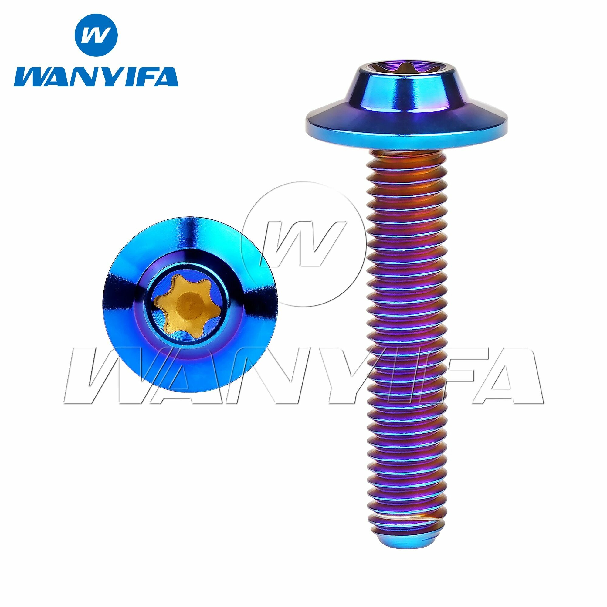 Wanyifa титановые болты M5/M6x10 M5, Burn Blue, 30mm