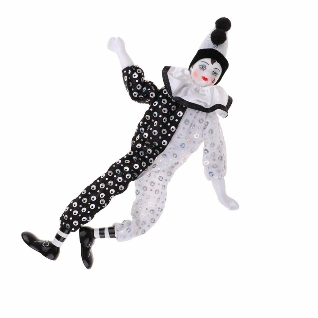 Красивая фарфоровая кукла Арлекин, изящная фигурка 16 дюймов для декора стола