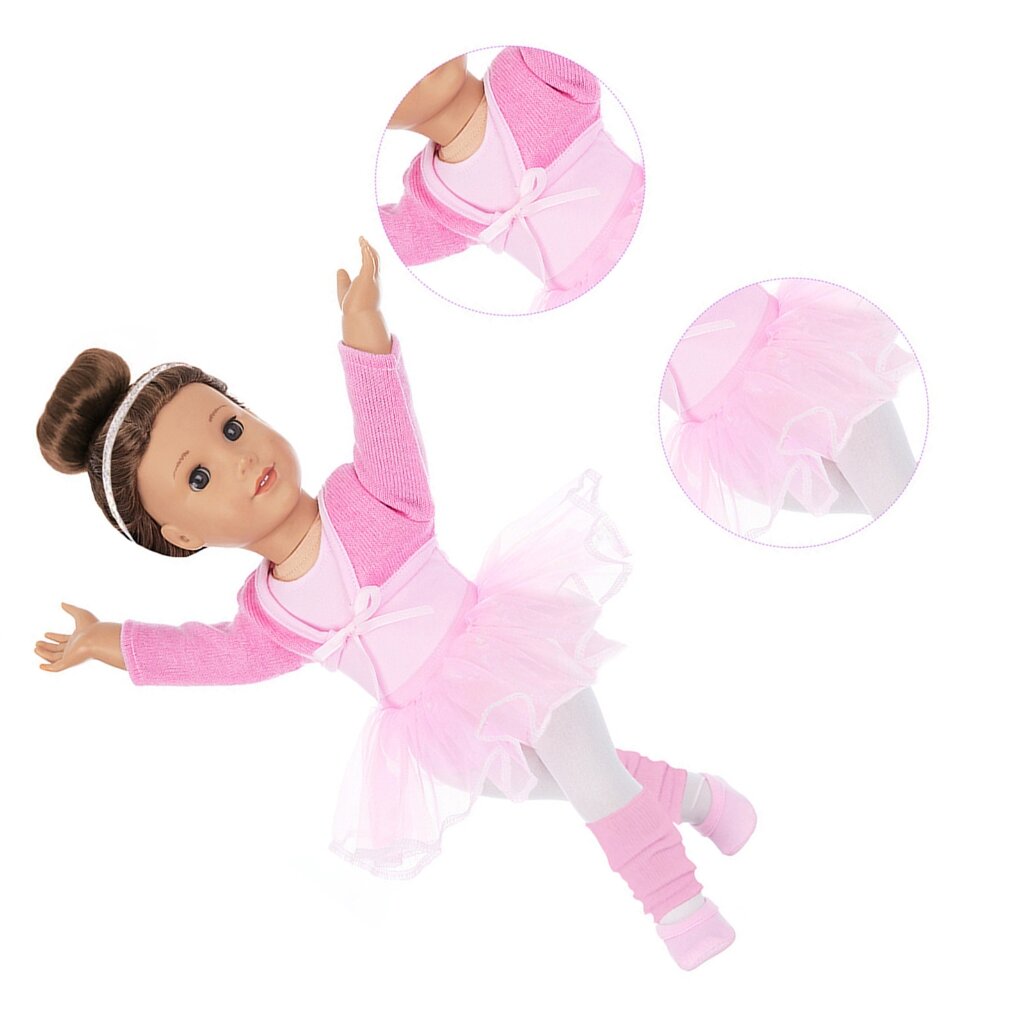 Комплект Танцевальной Одежды Для 18-Дюймовых Кукол, Балетный Костюм-Пачка С Легкими Аксессуарами Для Переодевания, Аксессуары Для Кукол Для Девочек