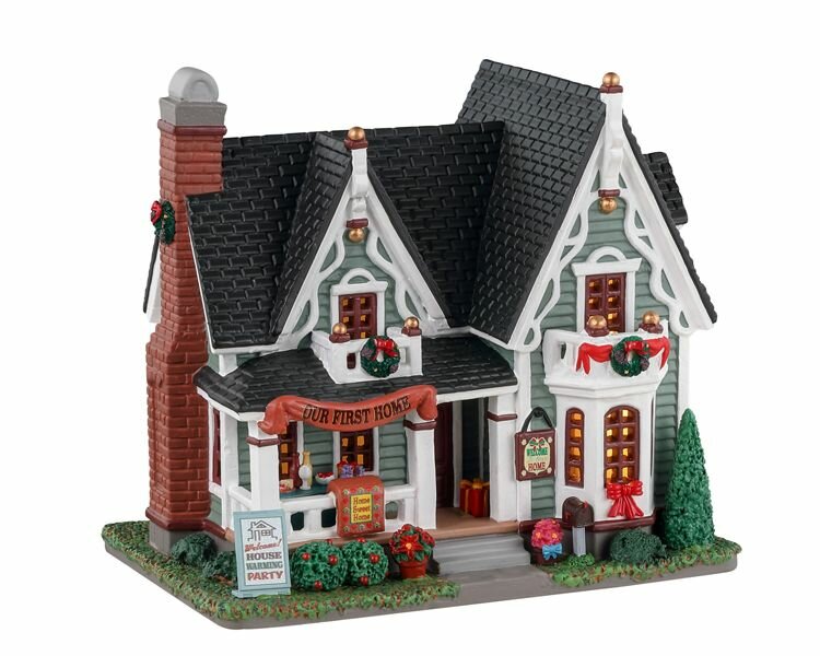 Lemax Сувенир керамический домик со светом "Новоселье", 15.5 x 17.2 x 11.5 см.