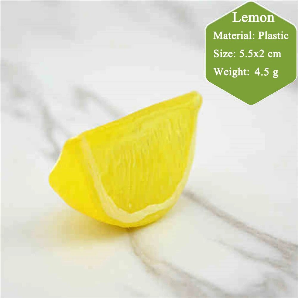 Искусственный лимон, пластик, 5.5x2 см, 4.5 г, Design 20