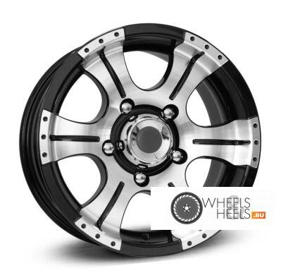 Диск автомобильный литой КиК Байконур 15x7 5x139.7 et20 dia110.1 Черный с полированной лицевой поверхностью