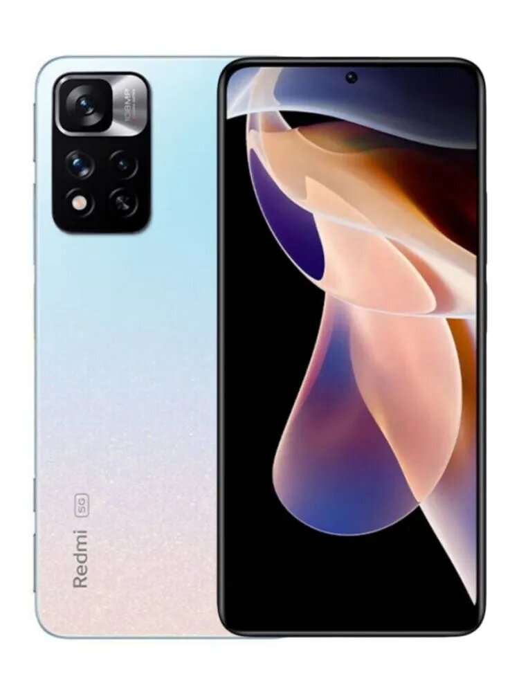 Xiaomi Смартфон Redmi Note 11 Pro +, Русская прошивка, поддержка NFC, Google, 8/128 ГБ, белый