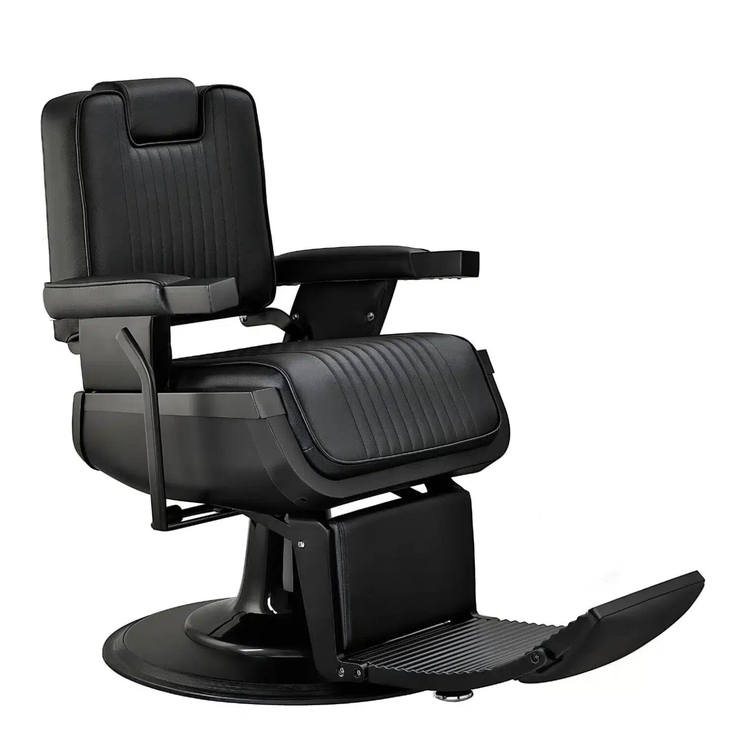 Кресло BXS Lincoln, BLACK полностью черной, для барбершопа, максимальная нагрузка 300 кг, мягкое сиденье, люкс класса.