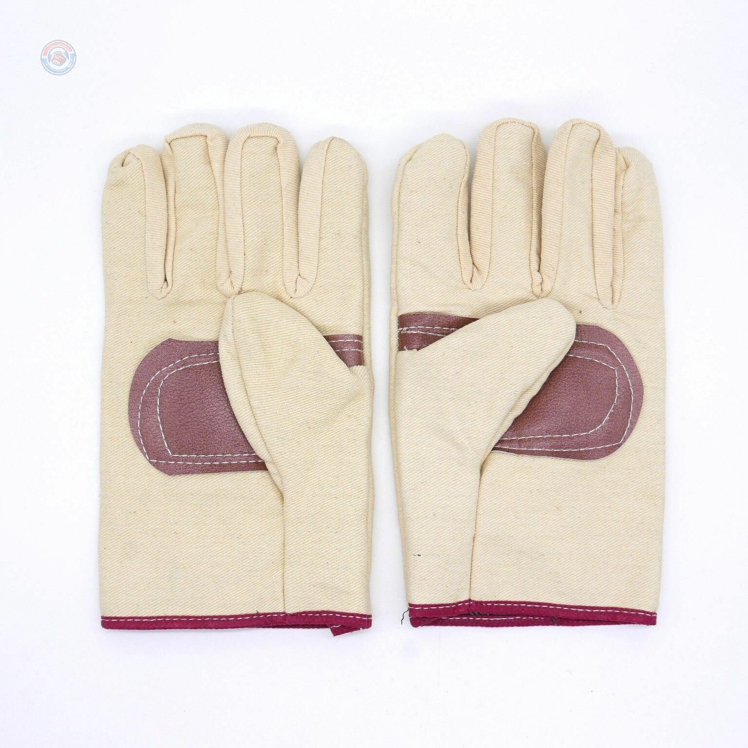 Перчатки рабочие механические, холщовые с усиленной кожаной ладонью, противоскользящие, износостойкие, для железной дороги, металлургии и погрузки