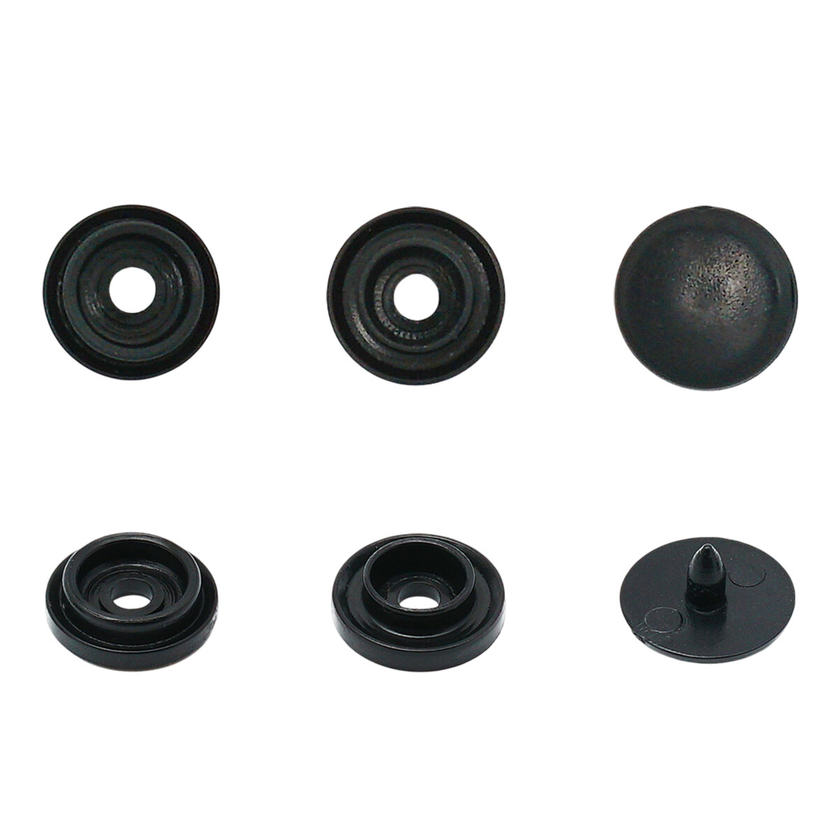 Кнопки для одежды трикотажные 10 мм, NEW STAR, пластик (черный), 100 шт