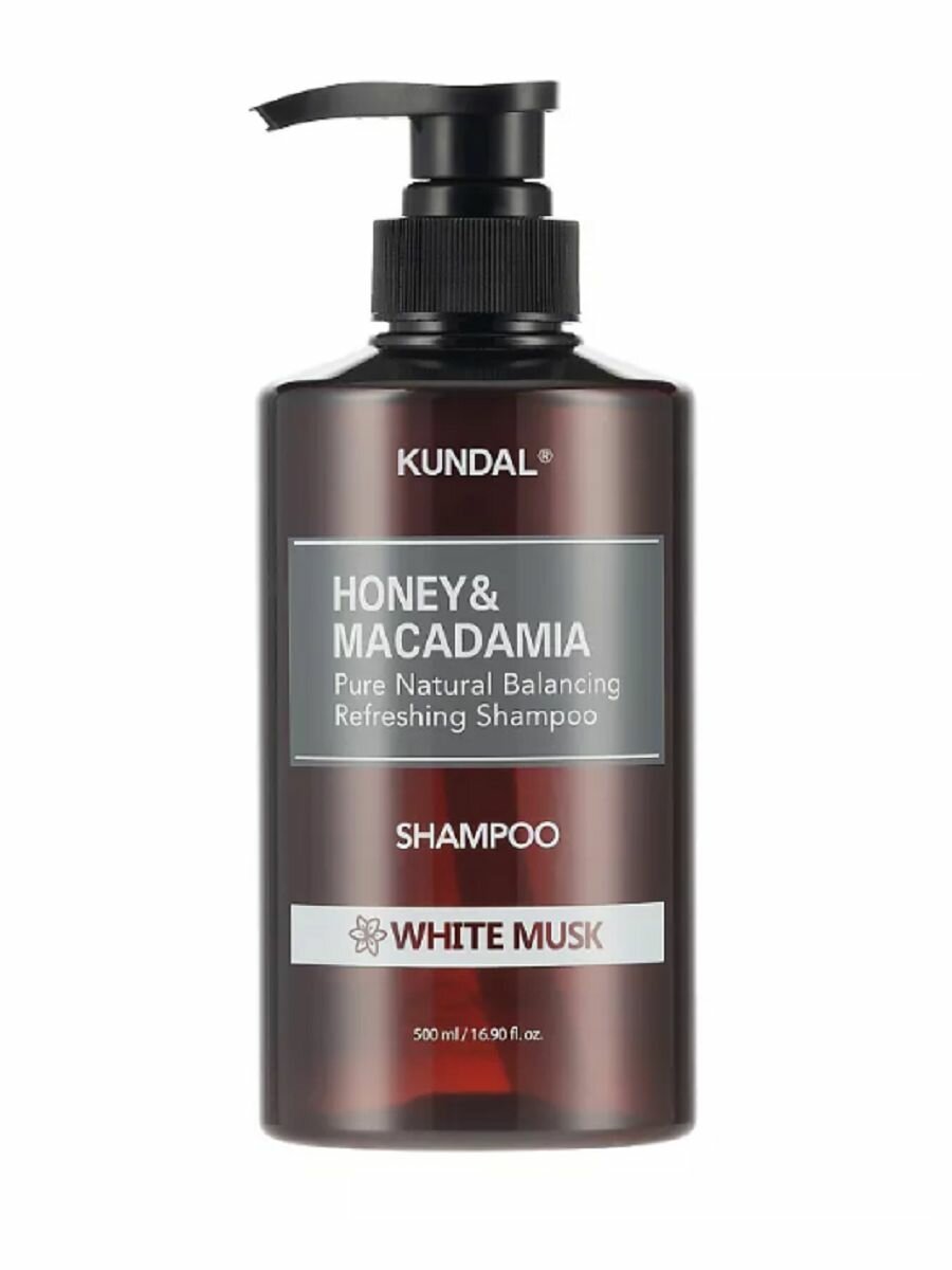 KUNDAL Шампунь для волос Белый мускус Honey & Macadamia Shampoo, 500 мл