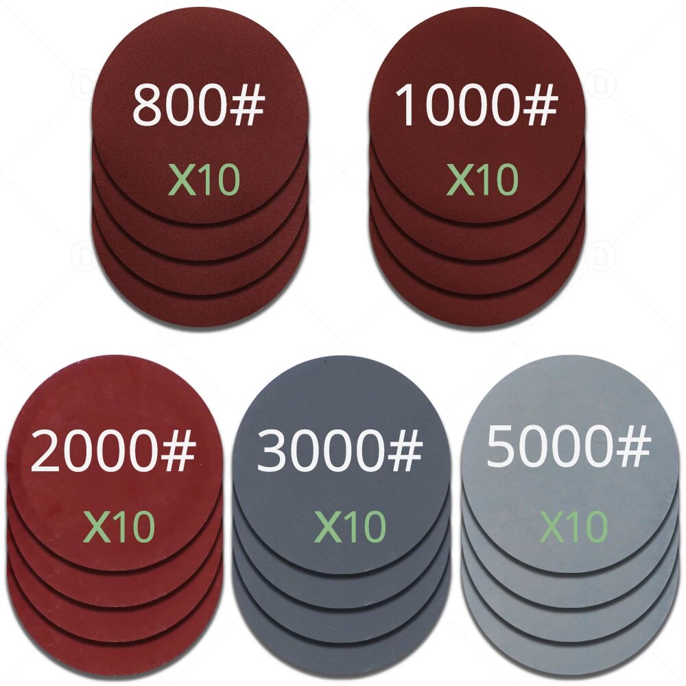 Ассортимент наждачной бумаги 2 3 дюйма, зернистость 60-5000, буферная 3 Inch 75mm, 800-1K-2K-3K-5K