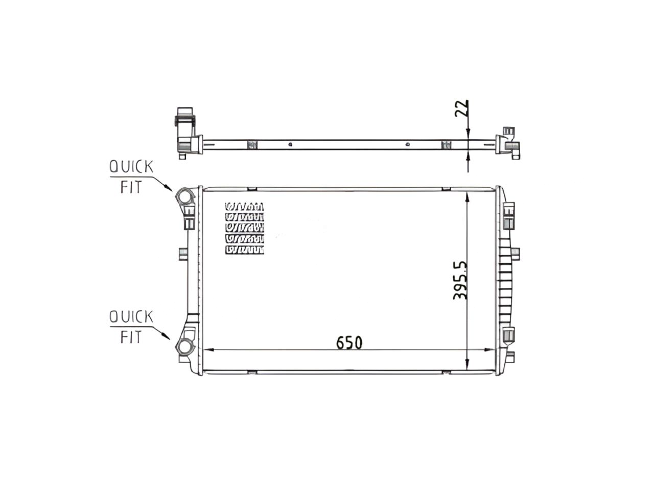 UNIO RAD-10134 (5Q0121251EM / 5Q0121251ER / 5Q0121251FJ) радиатор охлаждения двигателя VW Passat (Пассат) b8 14-, Tiguan