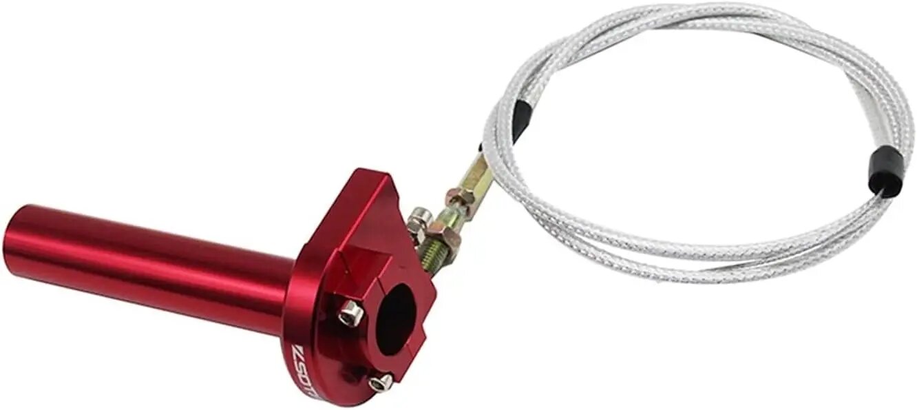 7/8 "алюминиевая ручка дроссельной заслонки, поворотная газовая дроссельная заслонка быстрого действия с кабелем для грязевого питбайка 50cc 110cc 125cc Красный, Red