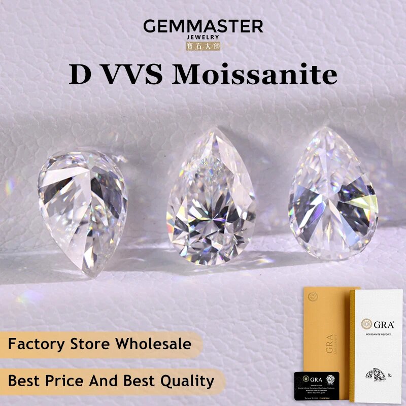 Муассанит «Груша» 0.5-10 карат D VVS 0.5ct (4x6mm)