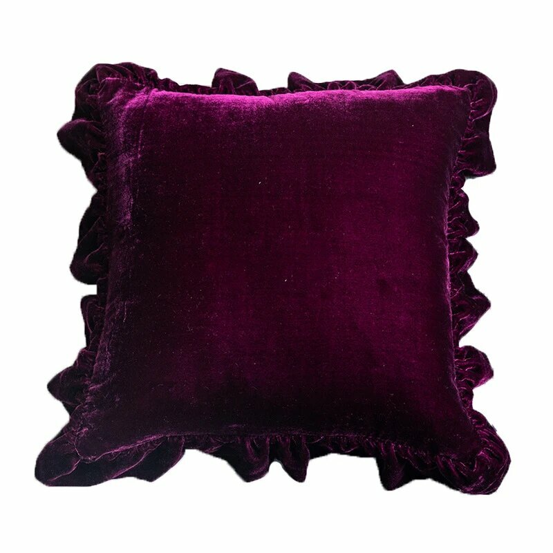 MEDICCI HOME декоративная наволочка фиолетовая бархатная 45x45 см, 30x50cm(NO FILLING), Фиолетовый