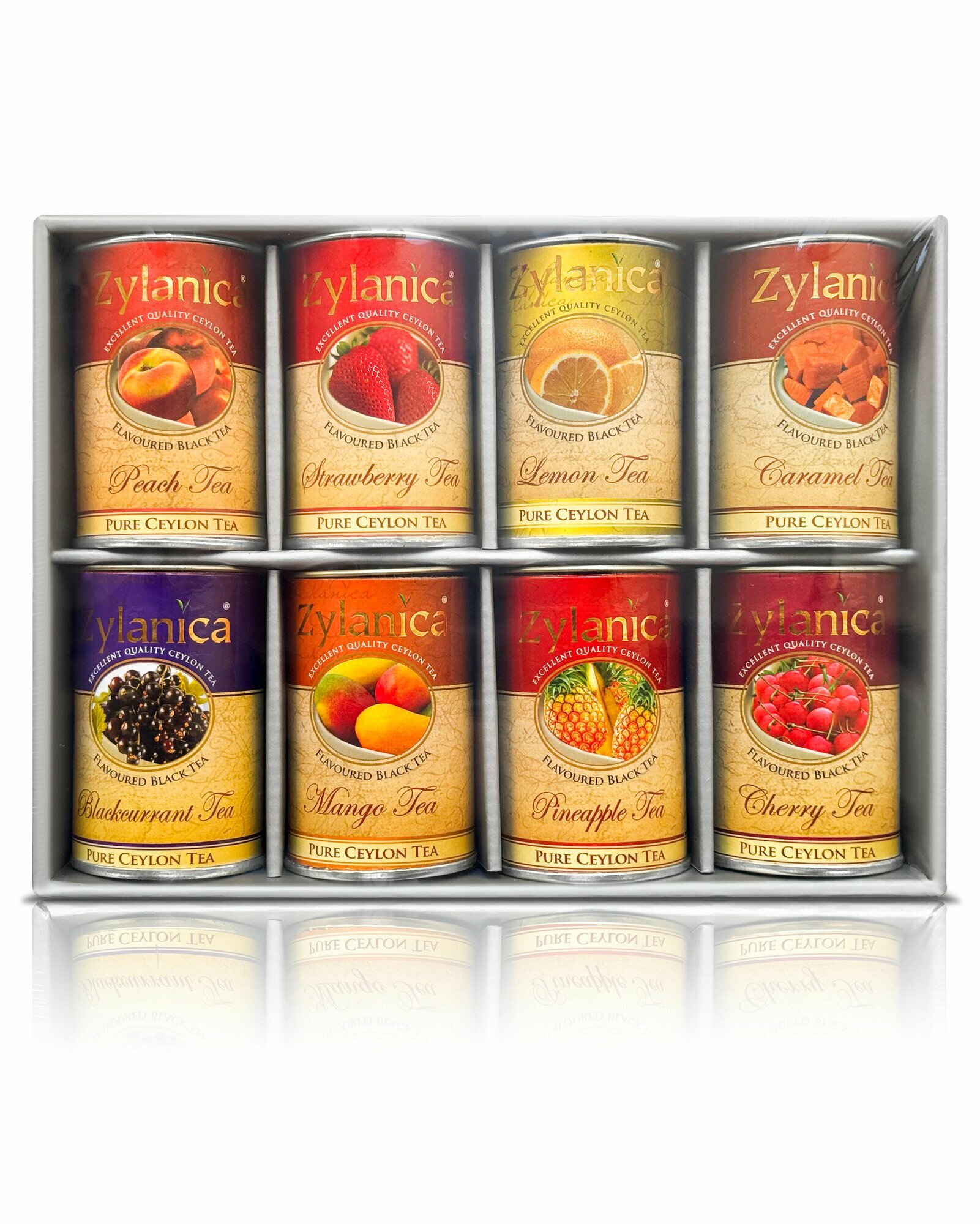 Чай черный листовой фруктовый ZYLANICA, набор из 8 видов в тубах по 30г
