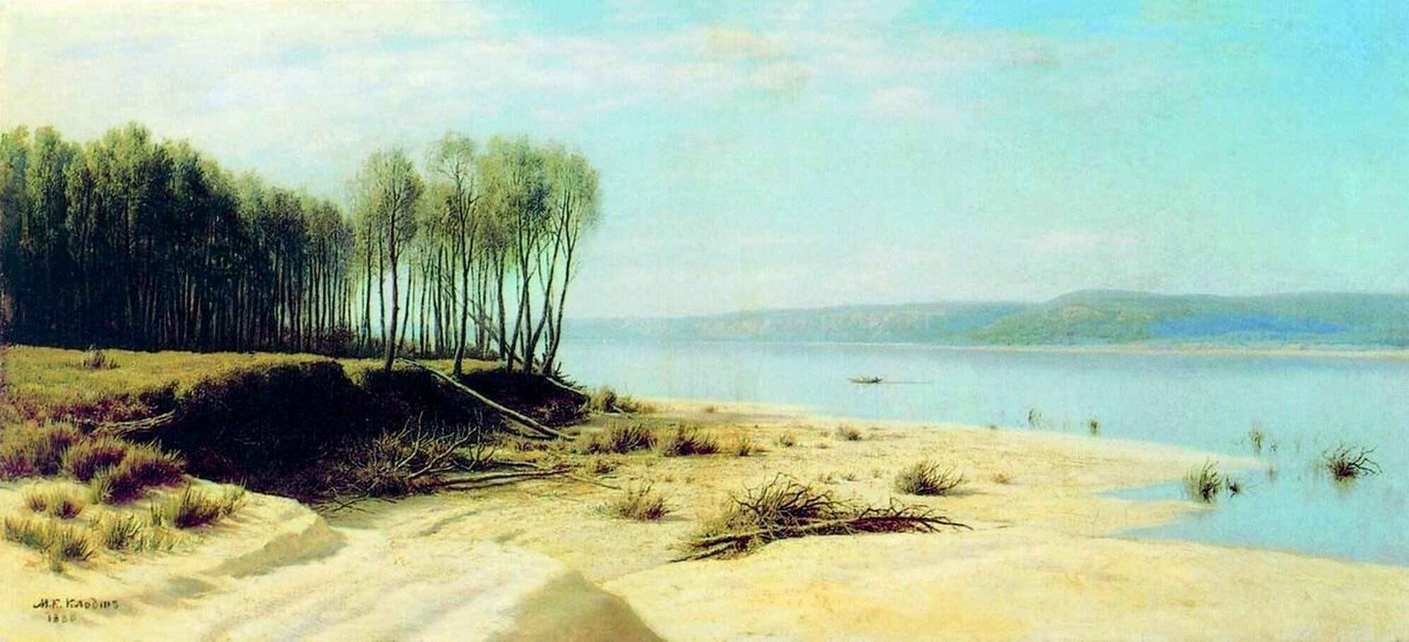 Картина Клодта Михаила На Волге 70х32 см