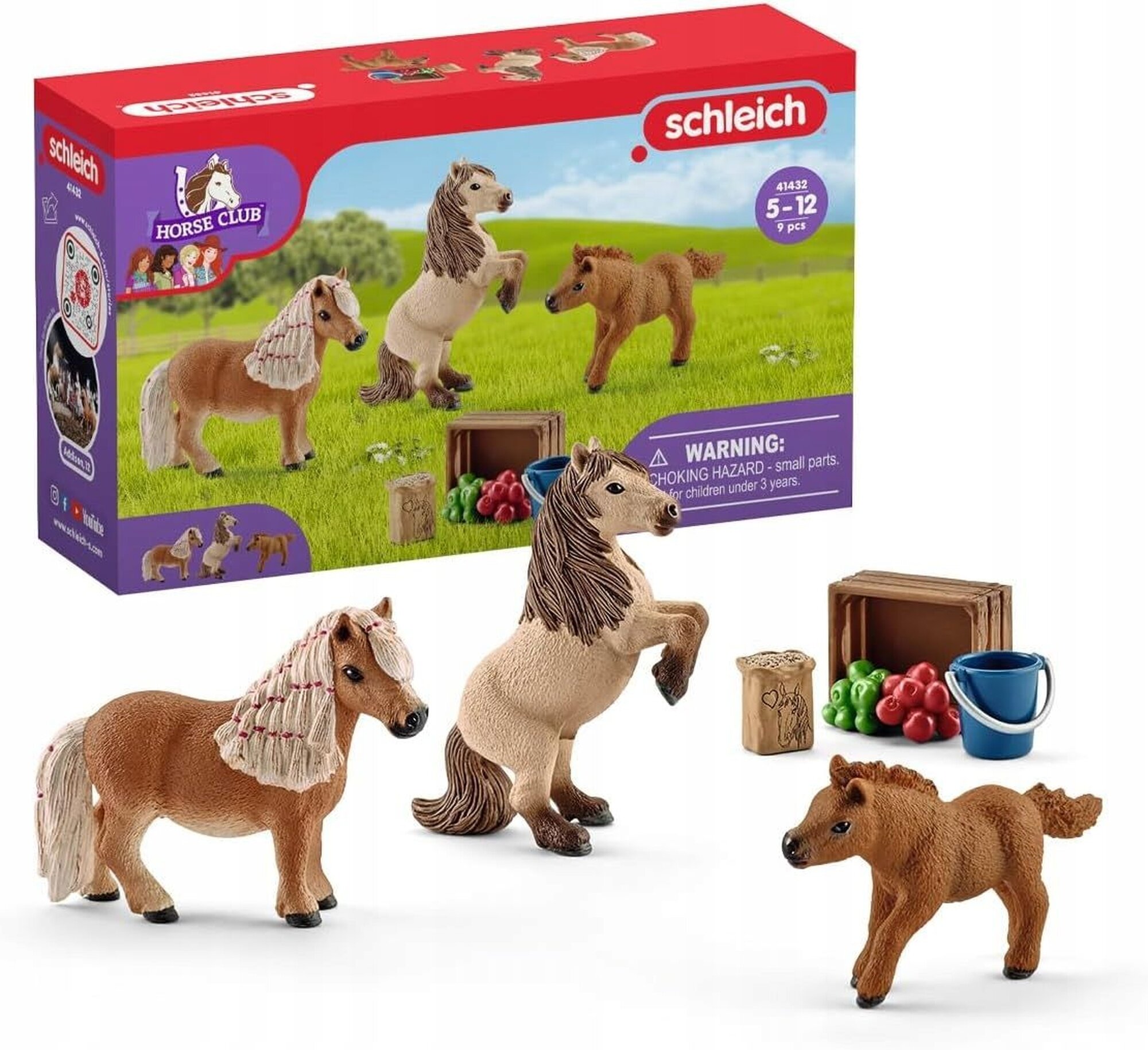 Фигурки Schleich Horse Club - Игровой набор Семья Пони породы Шетти - Шляйх Лошади 41432