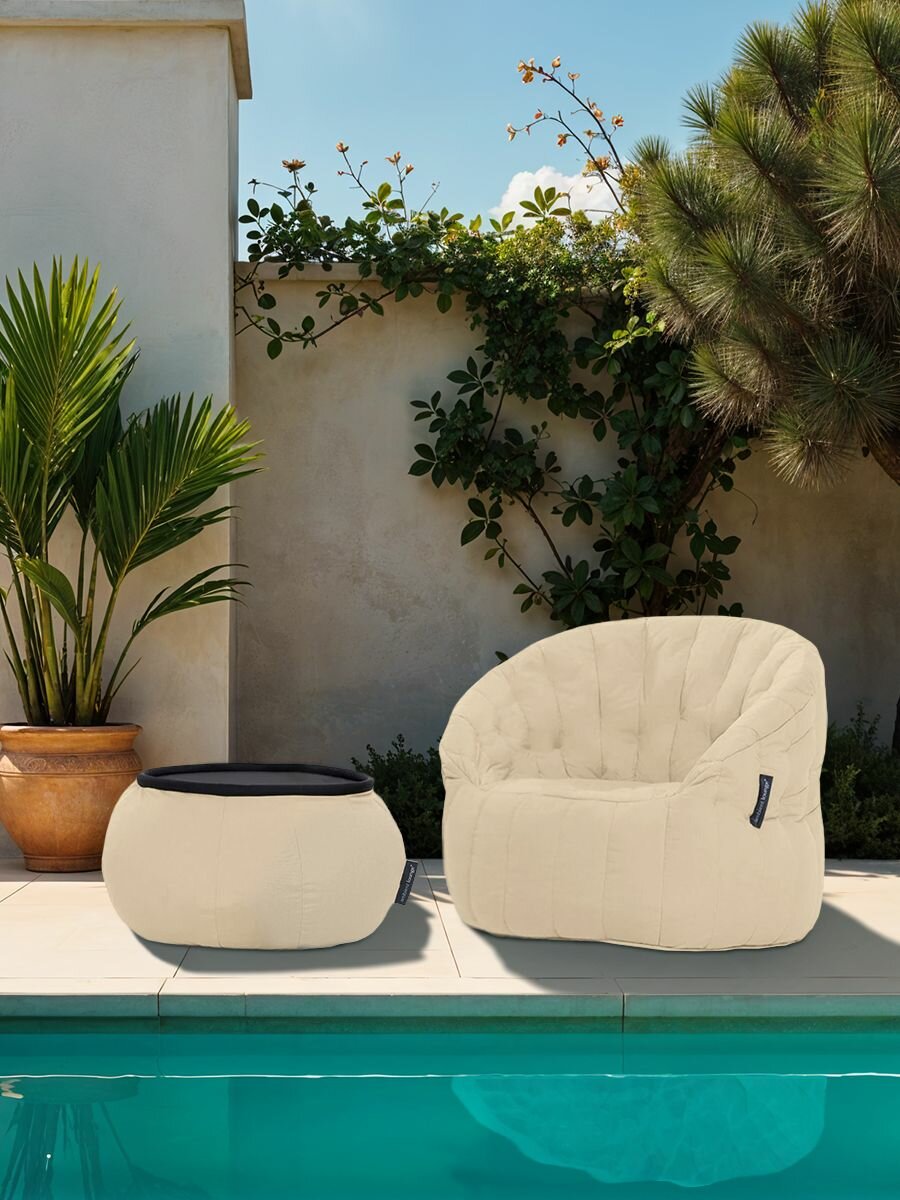 Кресло со столиком для дачи Cove Package - Thermo Beige (олефин, бежевый) - садовая мягкая мебель для отдыха и релакса