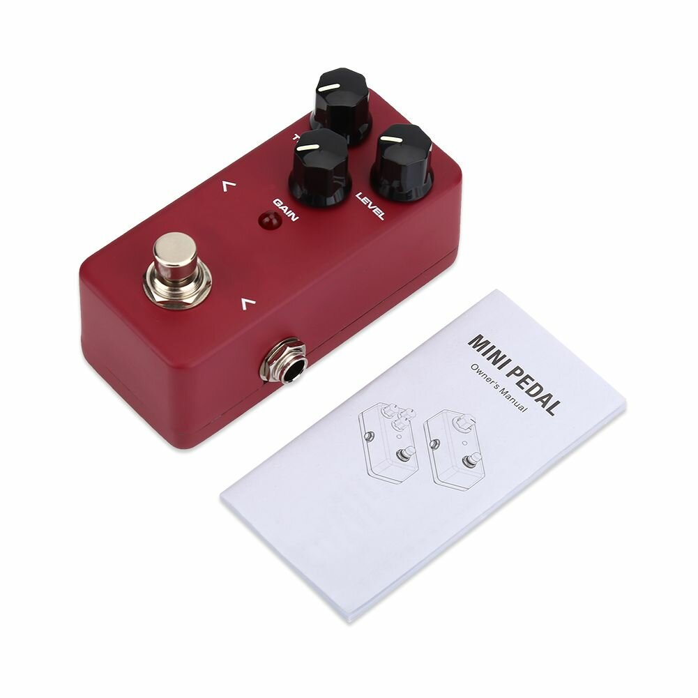 Миниатюрная педаль эффектов Distortion из алюминиевого сплава с разъемом 6,35 мм FDS-2 для гитары