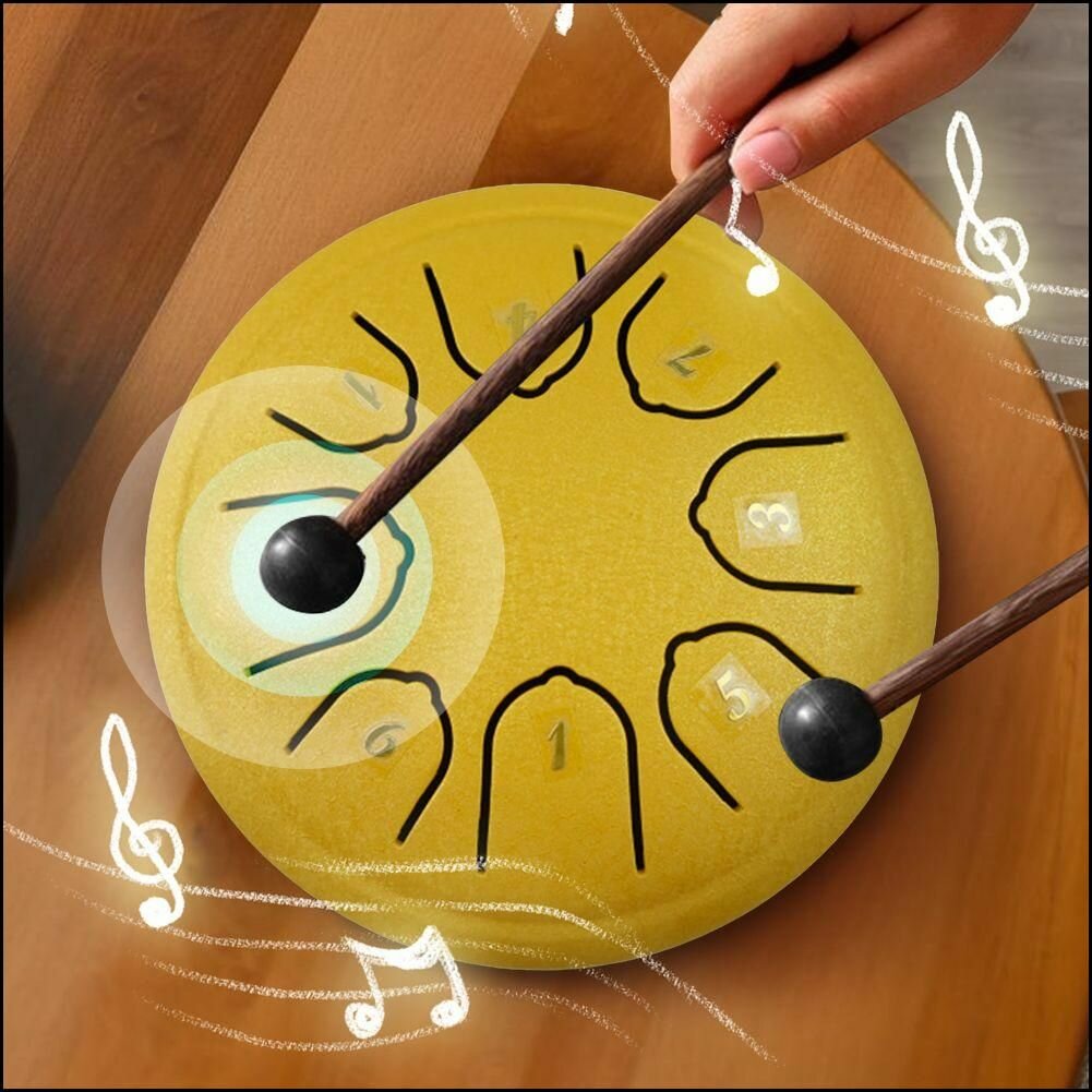 Глюкофон мини 8 нот, 11 см, перкуссия, С барабанной палочкой и музыкальной партитурой