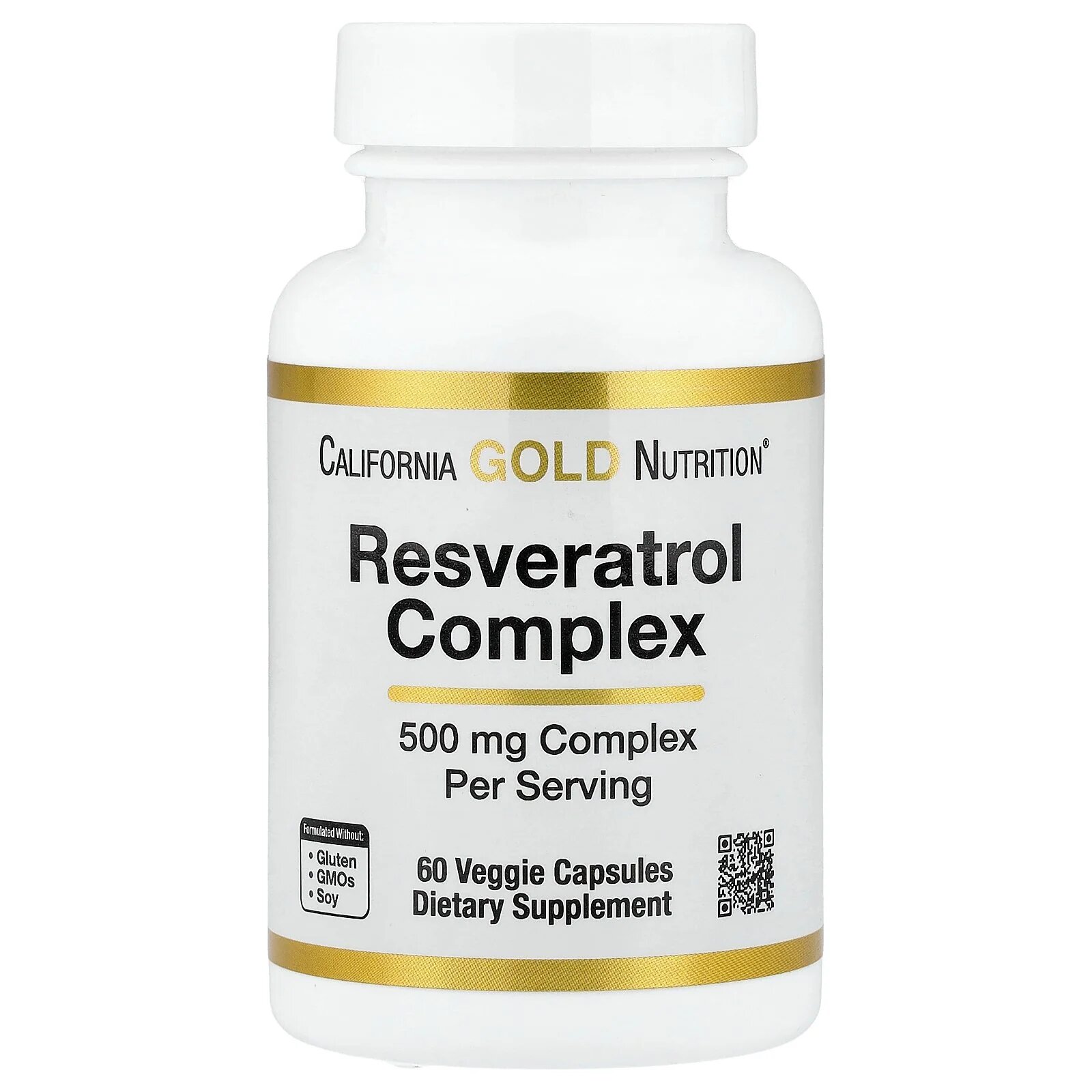 Ресвератрол комплекс California Gold Nutrition, 500 мг. 60 шт. (бывш. Lake Avenue)