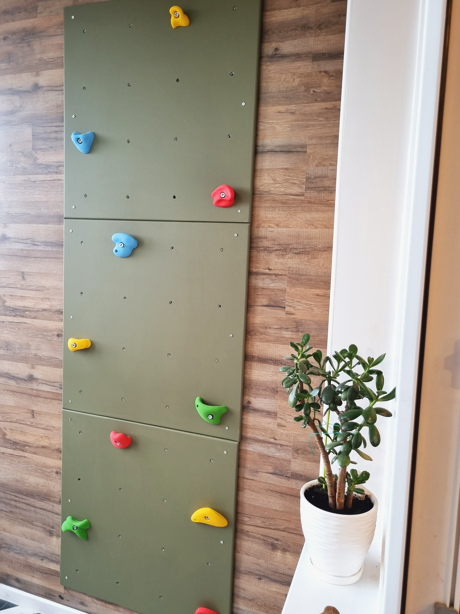 Домашний детский скалодром "Tree To Wall" 225 x 75 см, цвет хаки