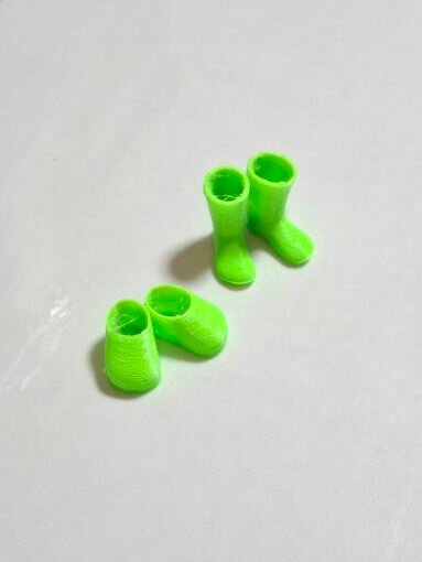 Миниатюрная обувь - 2 пары (калоши и сапоги) для ватных игрушек размером 10-11 см, кукол, ручная работа, пластик