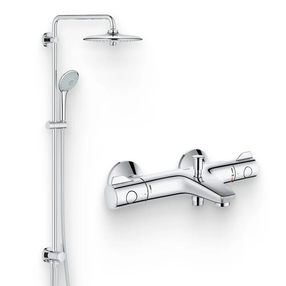 Душевой комплект Термостат Grohe Grohtherm 800 34576000 для ванны с душем / Стойка Euphoria 27421002