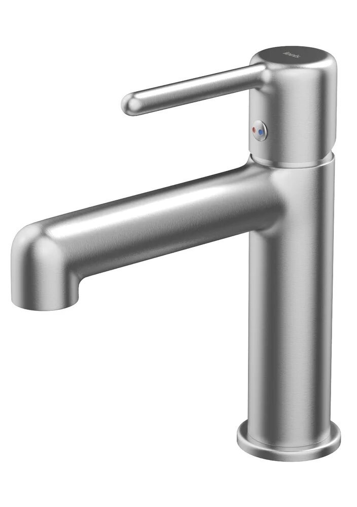 Смеситель для раковины IDDIS Aiger AIGBC00i01 хром, матовый, кран для ванной в раковину, из латуни, рычажный, с керамическим картриджем, с функцией экономии расхода