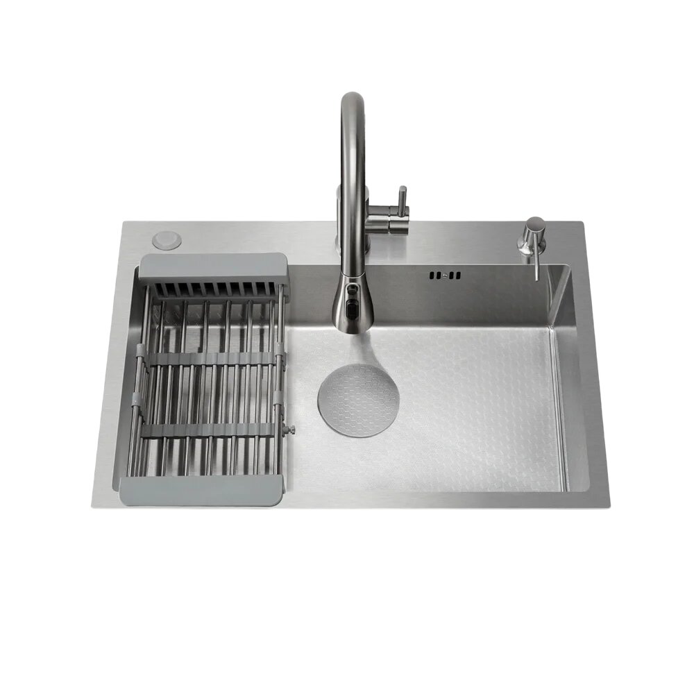 Мойка кухонная Ceruttispa 11257 металлическая, 60x50, прямоугольная, мойка для кухни, матовая, итальянская