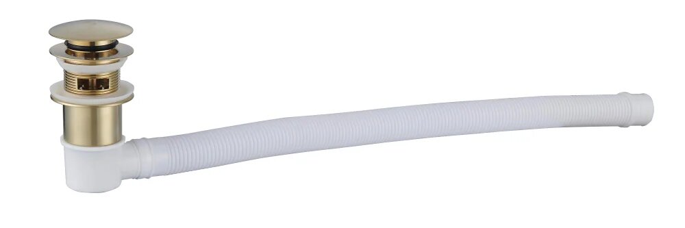 Комплект BelBagno BB39-OVF-BORO с переливом, телескопический, бутылочный, металлический, с гидрозатвором, золотой