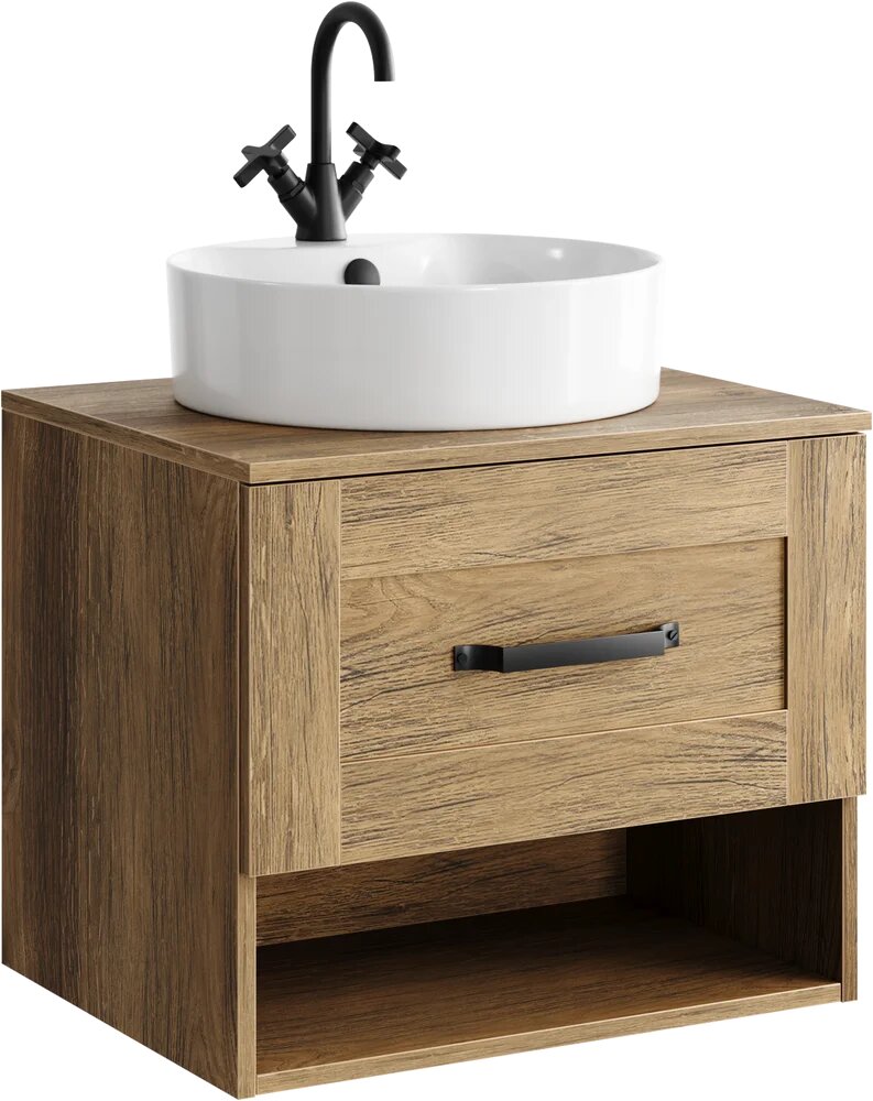 Тумба под раковину со столешницей Aqwella Craft 60 дуб балтийский