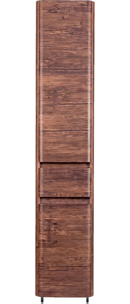 Шкаф-пенал для ванной Style Line Атлантика 35 с бельевой корзиной, подвесной, напольный, 35 см, темное дерево, матовый, с ящиком, с дверками, из МДФ, в стиле лофт