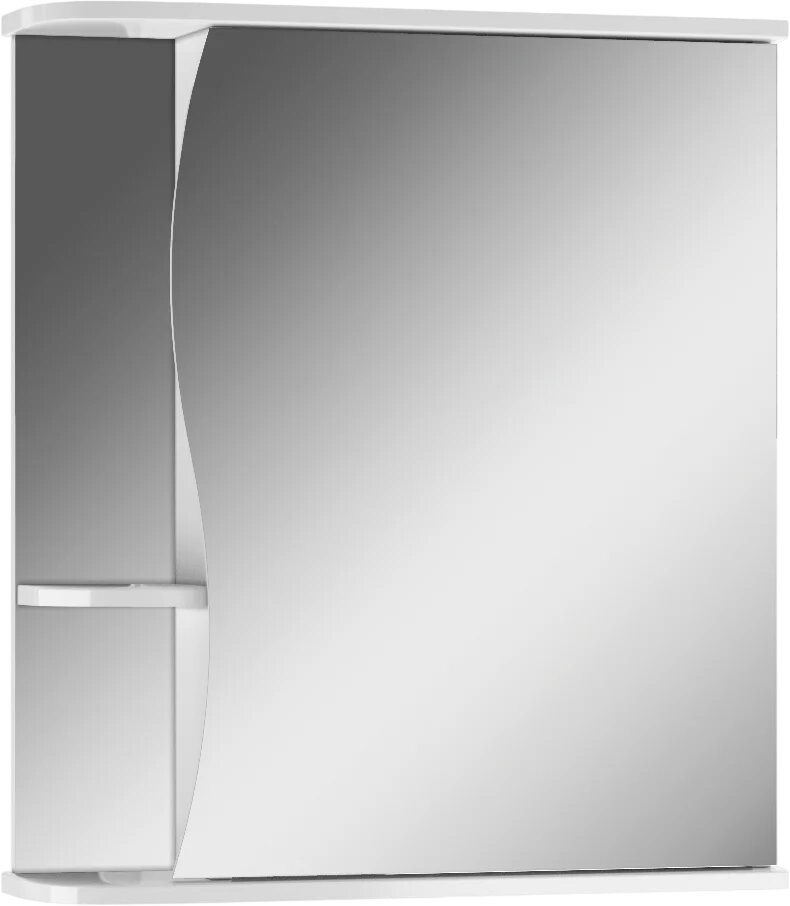Зеркало-шкаф Айсберг Волна 1-60 R с боковыми полками, 61, 6 см, белое, в современном стиле, зеркало настенное в ванную