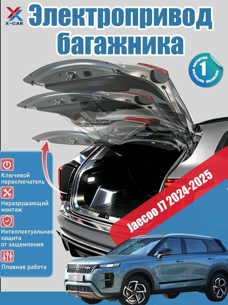 Электропривод багажника Jaecoo J7 2024-2025(Мы предоставим вам подробное руководство по установке на русском языке), Умный привод задней двери с защитой от защемления