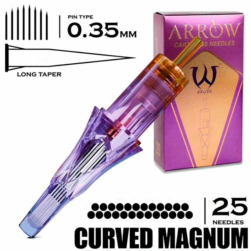 Картриджи для тату (иглы, модули) AVA Arrow 1225CM 35/25CMLT 20 шт/уп