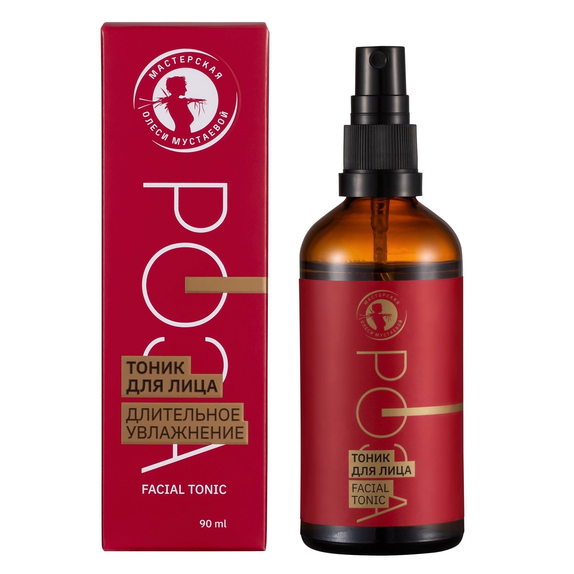 Rose тоник увлажняющий с гиалуроновой кислотой и шёлком Мастерская Олеси Мустаевой , 90 мл