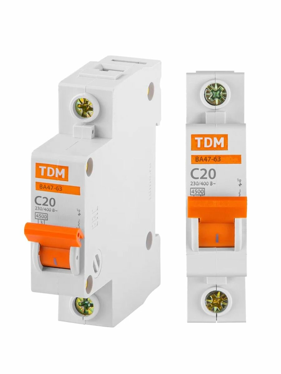 Автоматический выключатель TDM ВА47-63 1Р 20А SQ0218-0004 2 штуки