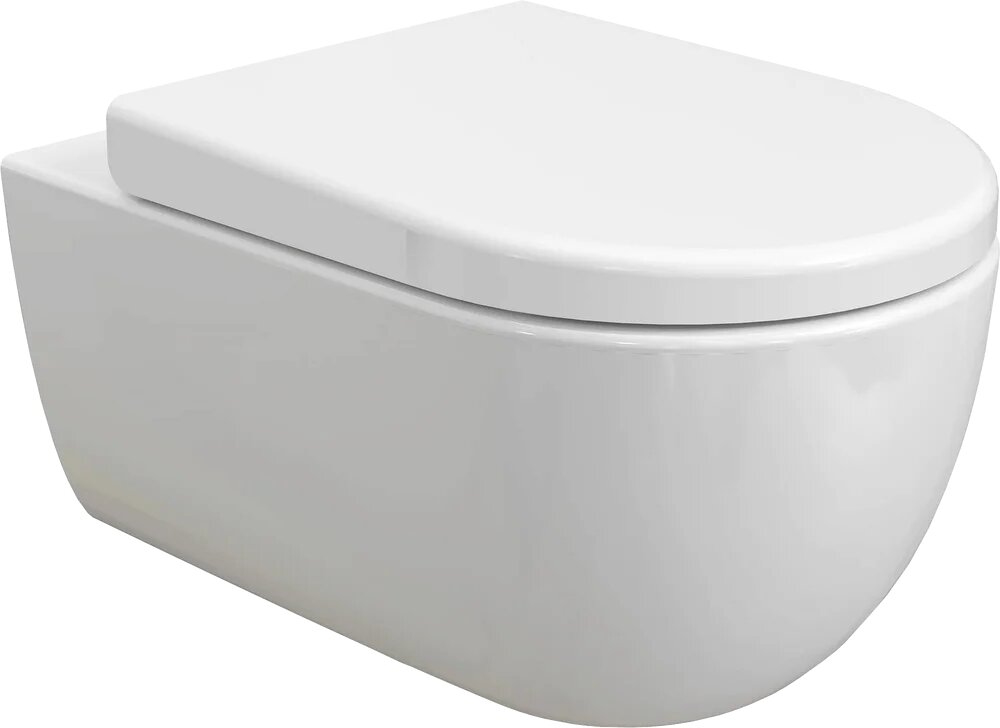 Унитаз подвесной BOCCHI V-Tondo 1416-001-0129 A0301-001 с микролифтом, безободковый, глянцевый белый