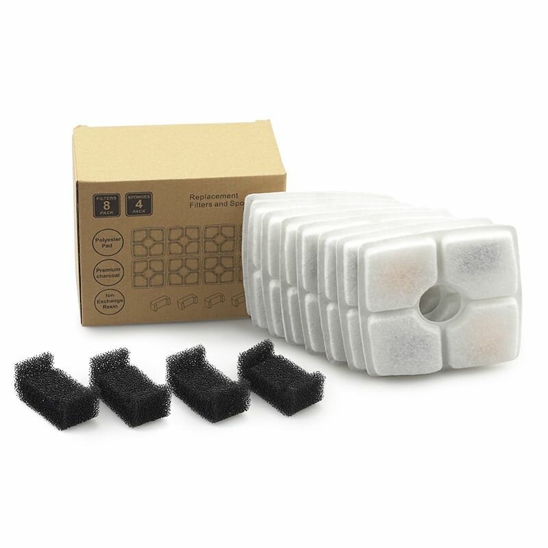Набор фильтров для питьевой воды/угольных фильтров, квадрат8 шт,-Sponge 4 шт, Zurkibet