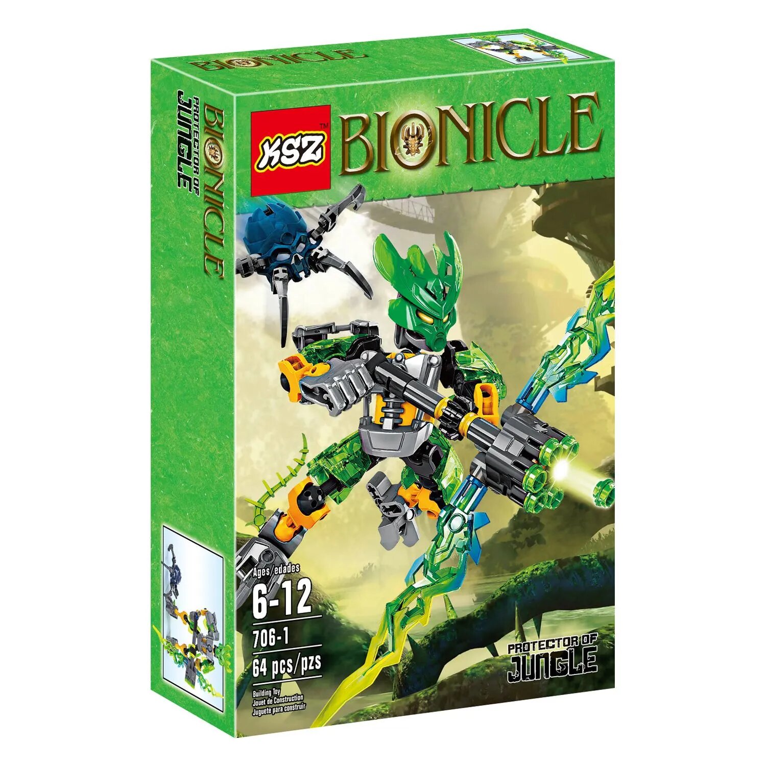 Сборная фигурка конструктор KSZ Bionicle: Страж Джунглей, 64 дет. (KZ_706-1) / совместим с 70778