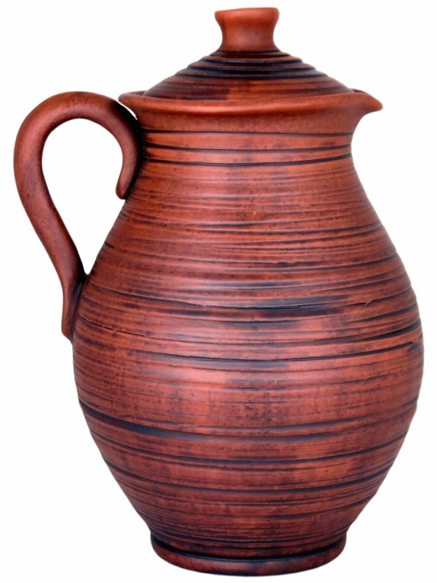 Кувшин полосатый малый + глазурь, глина, керамика, ручная работа
