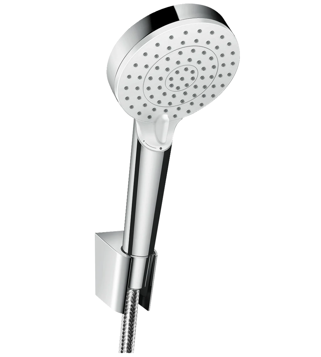 Душевой набор hansgrohe Crometta 100 2jet Vario с держателем и шлангом 160 см 26692400, белый/хром