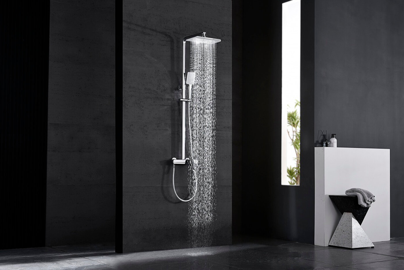 Душевая система с тропическим душем из латуни от бренда Ganzer GZ02162 хром