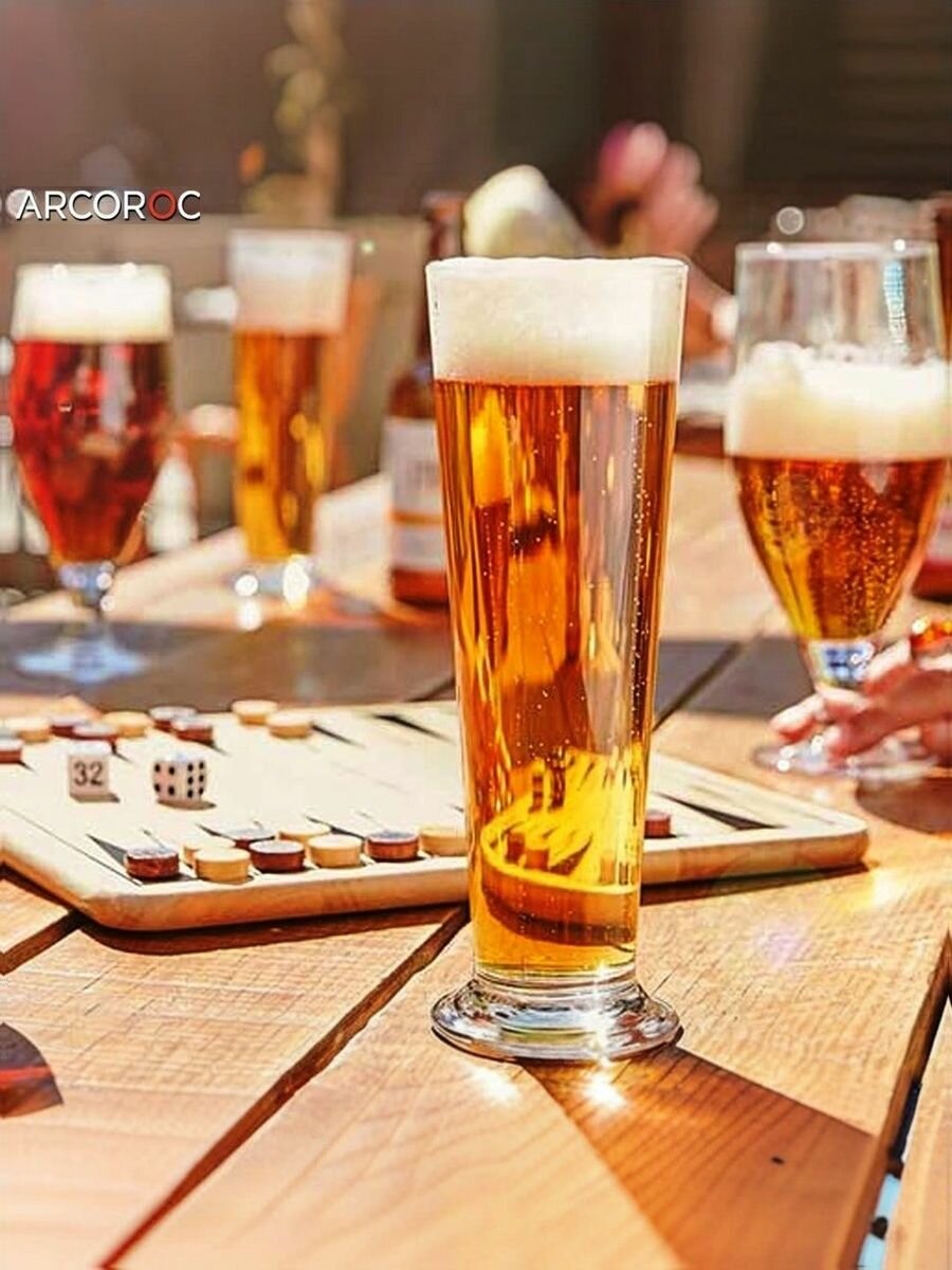 Набор бокалов, стаканов пивных, коктейльных Arcoroc "Линц" 2 шт, 390 мл. Закаленное стекло, для пива, коктейлей. Франция