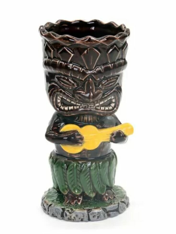 Коктейльный бокал, стакан барный гитара "Тики", керамика, 400 мл. Для коктейлей, сока, лимонада.