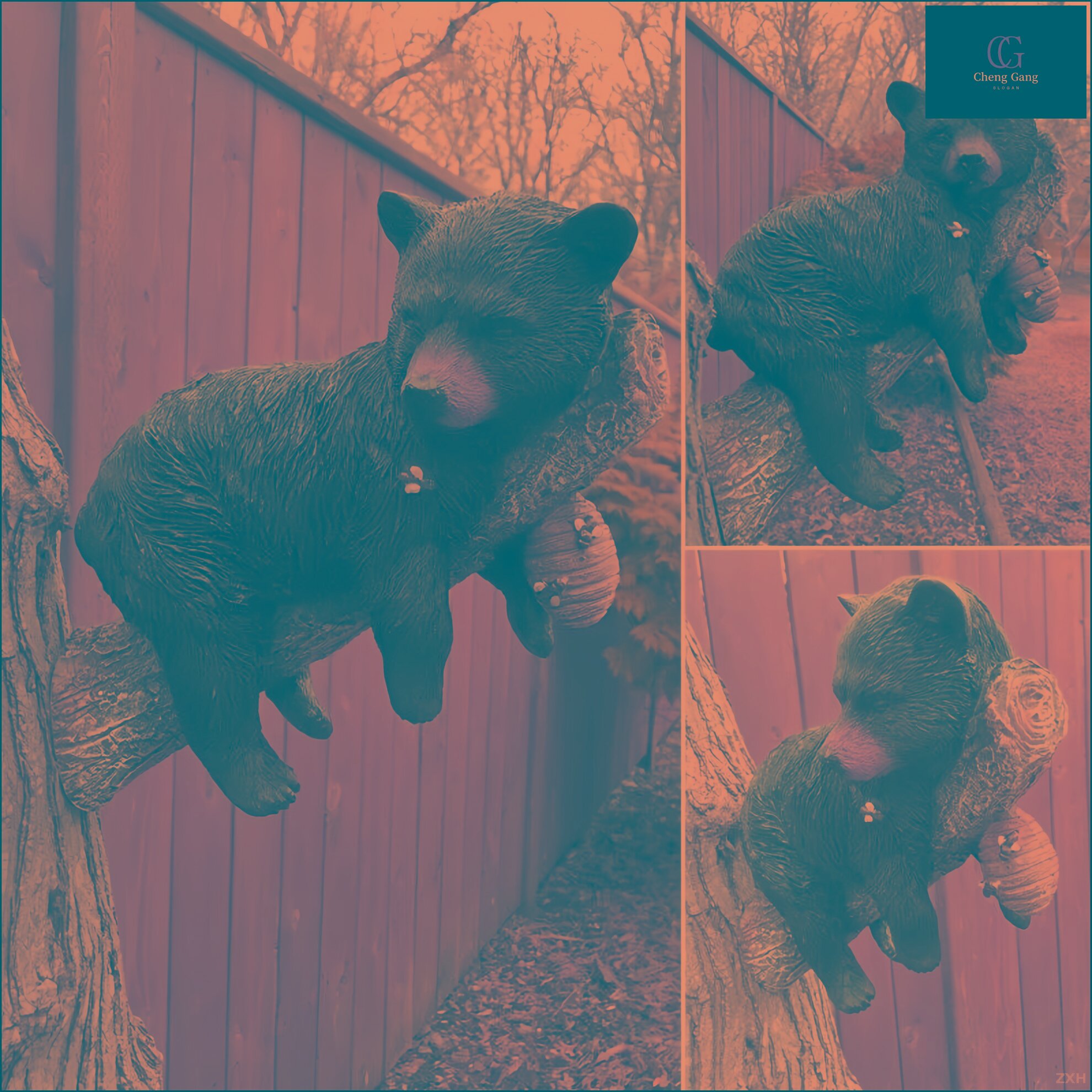 Эксклюзивные подвески для декора сада в виде мишек на дереве стилизованные уличные украшения для двора