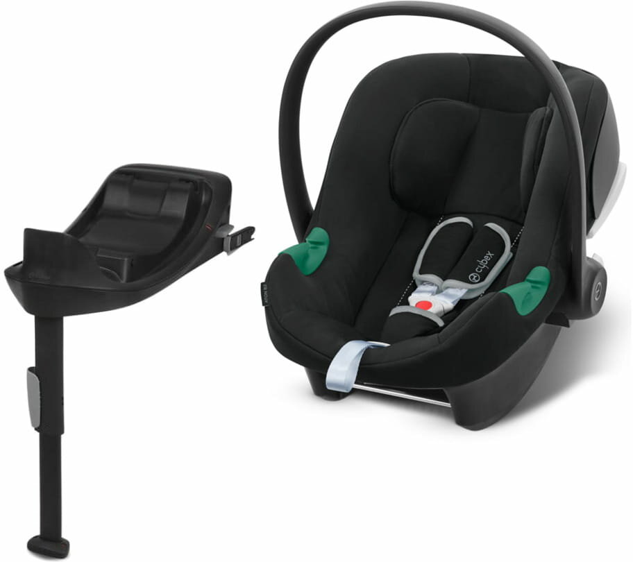 Детское автокресло Cybex Aton B2 i-Size с isofix базой One i-Size, цвет Volcano Black, группа 0+, с рождения до 12 мес, с 0 до 13 кг