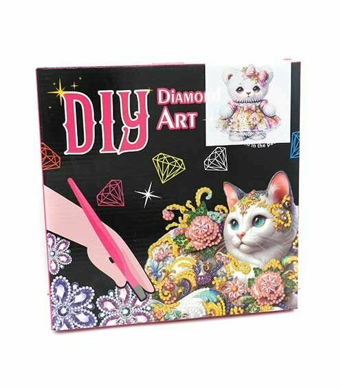 Алмазная мозаика Восток-Сервис Diamond, Мишка в платье, акриловая подставка, 22.5х24 см