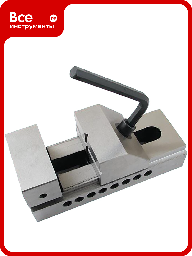 Прецизионные станочные тиски CNIC QKG100 100 мм, быстрозажимные, сталь, неповоротные, ход 125 мм, перпендикулярность